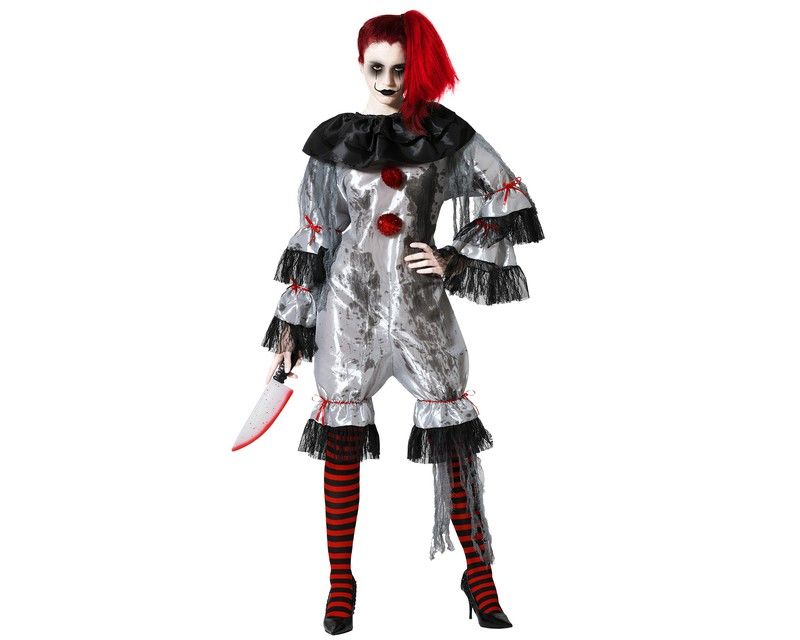 Disfraz adulto payasa gris 8422259714668 Atosa halloween — Cualquier ...
